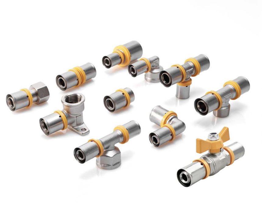 F03 Brass Press gas fittings for PEX AL PEX PE AL PE gas pipe 16-32mm ...